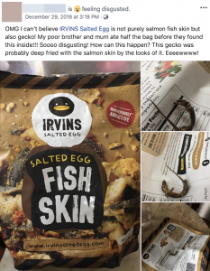 Fried Lizard Makes Unwanted Appearance In Irvins Salted Egg Snack Bag