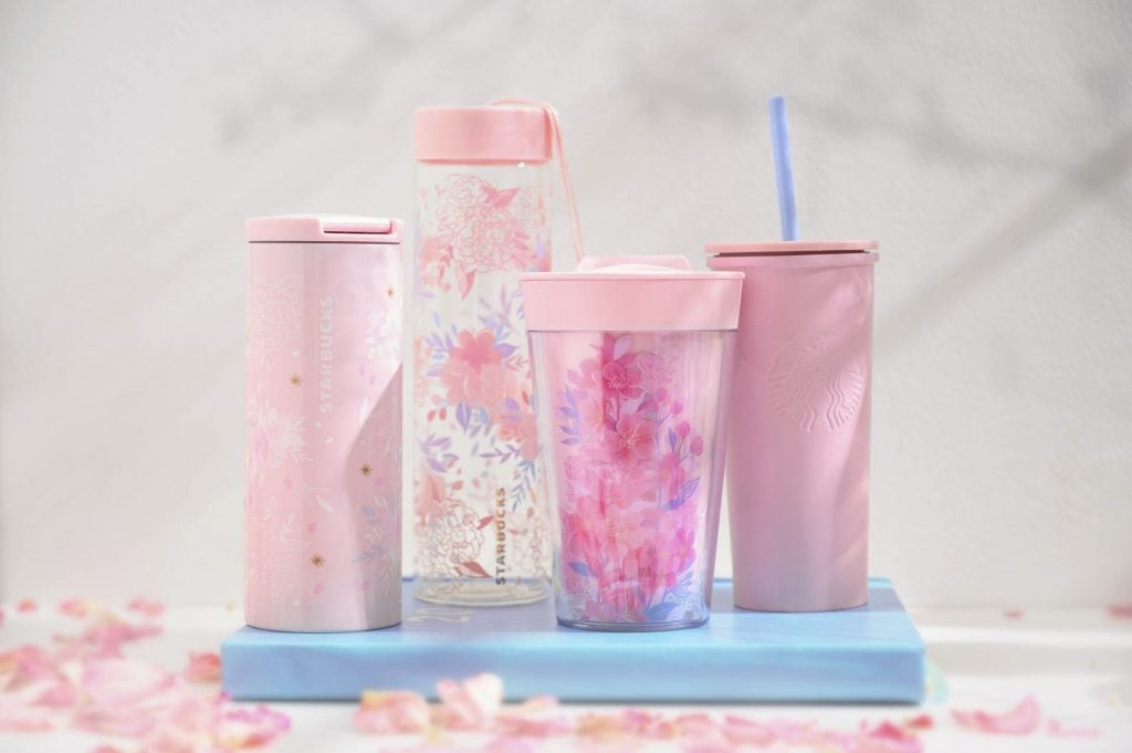 Spring Starbucks Tumblers Have Intricate Cherry Blossoms & Hummingbird ...
