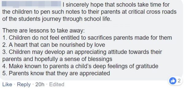 S'porean Students Thank Parents With Heartfelt Letters Of Gratitude At ...