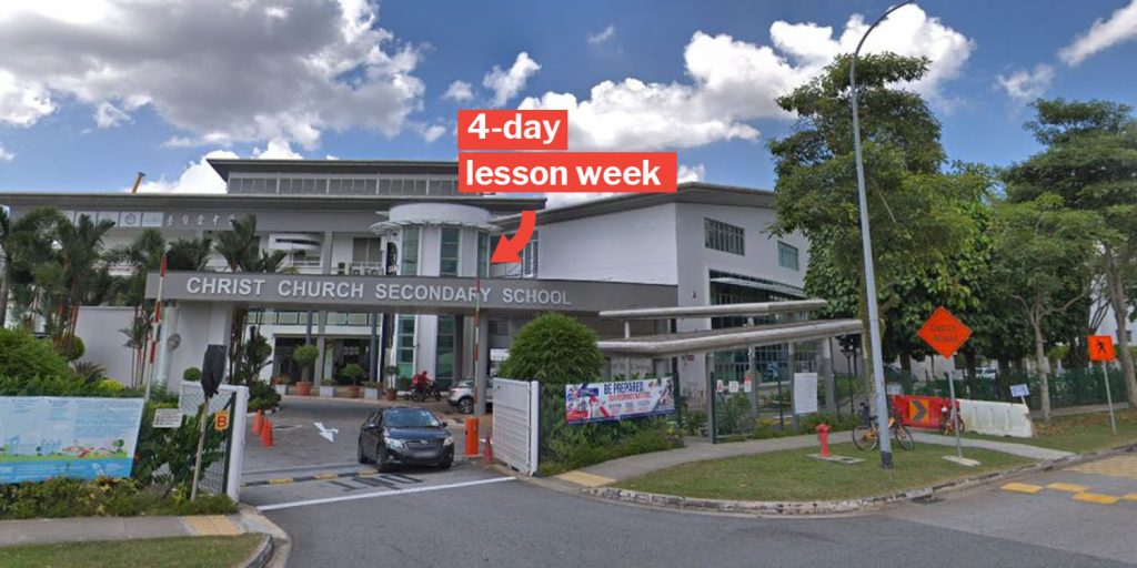 Christ Church Secondary Has Classes Only From Mon-Thurs; Fridays For CCAs