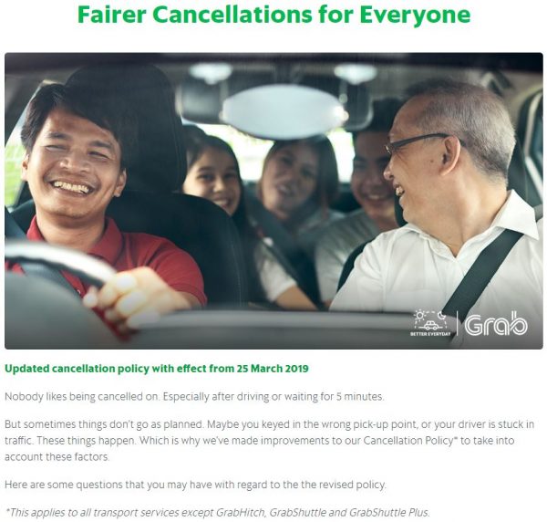 Grab’s New $4 Cancellation Fee Will Take Effect From 25 Mar
