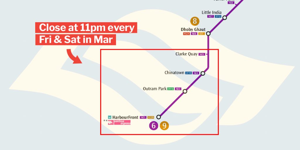 Outram, Chinatown & Clark Quay MRT Stations To Close Early From 8-30 Mar