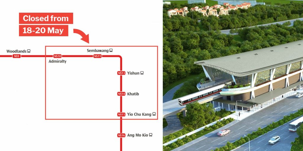 5 NSL MRT Stations Closed From 18-20 May For Canberra Opening; Shuttle ...