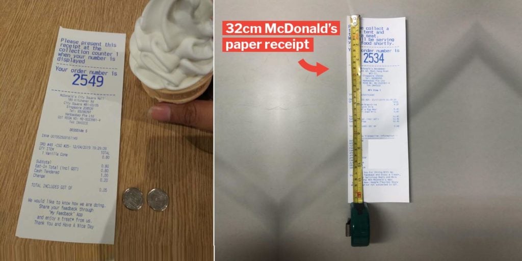 S'porean 'Edits' McDonald's Receipt To Reduce Paper Usage & Manages To ...