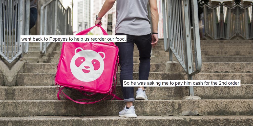 Punggol Resident Allegedly Tricked By FoodPanda Rider Into Paying Twice