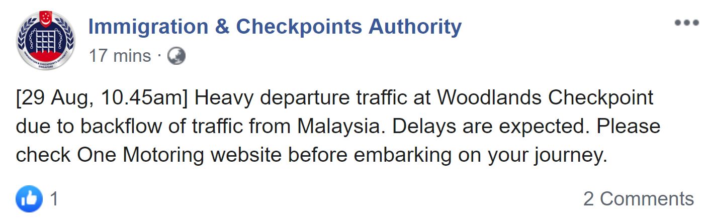 Tuas Checkpoint Sees Unusually Heavy Traffic This Morning Due To ...