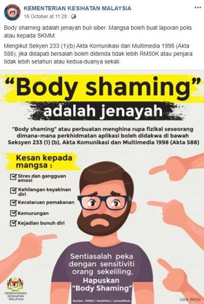 Body Shaming Is Now A Crime In M'sia, So Calling Someone Fat Online ...