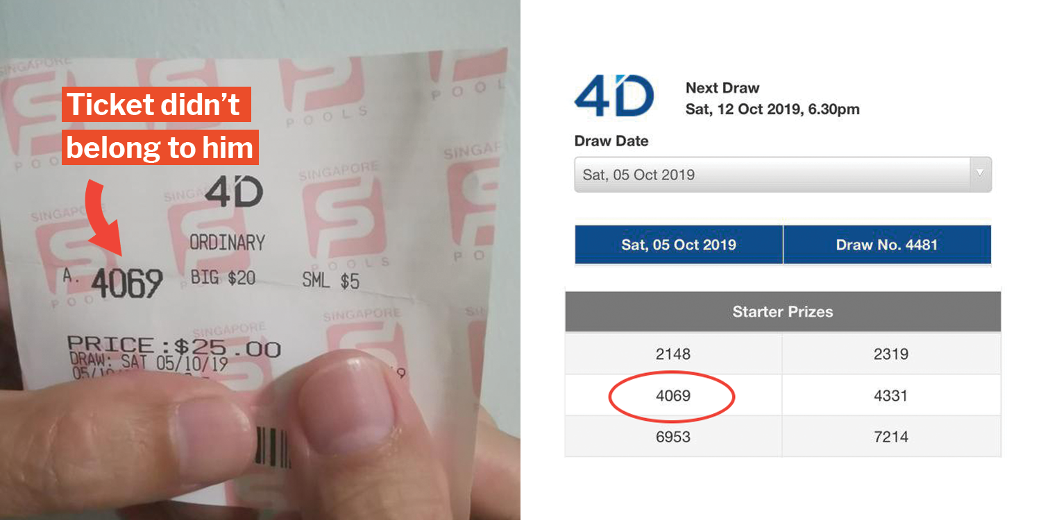 Kind S’porean Returns Winning 4D Ticket Worth $5,000 To Owner After ...