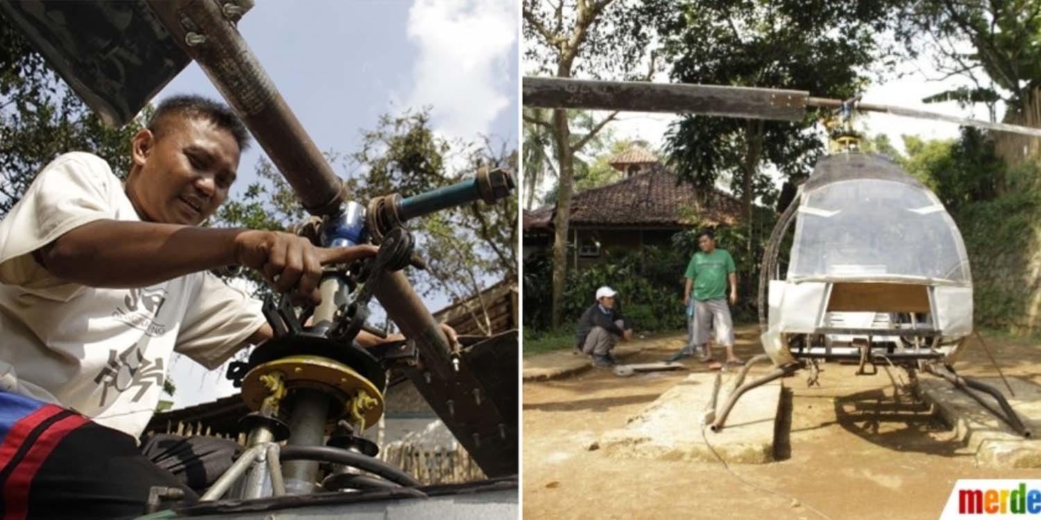 Man In Indonesia Spends S$2,870 To Build Own Helicopter Just To Avoid ...
