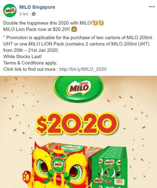 Milo Costs $0.42/Packet Till 21 Jan At All S'pore Supermarkets So You ...