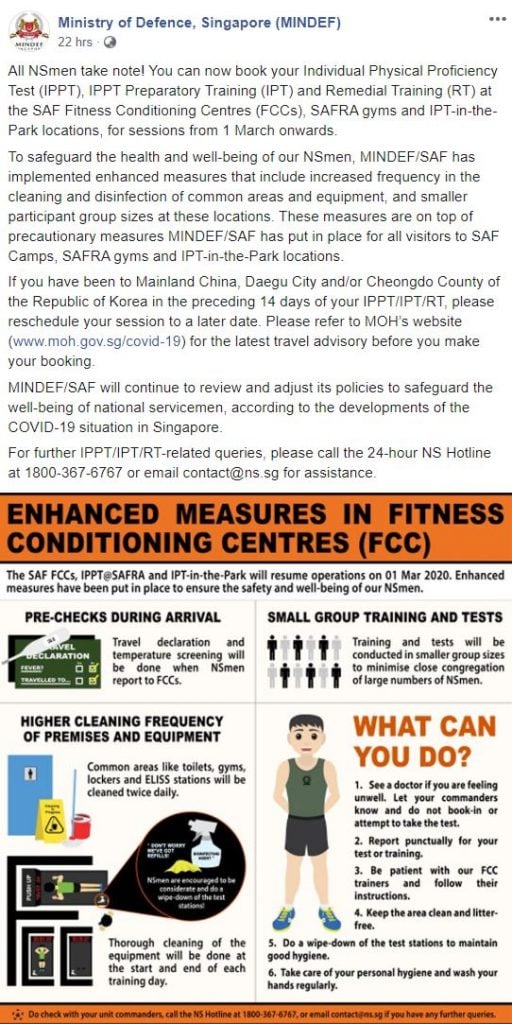 IPPT Will Resume For All NSMen On 1 March After Temporary Suspension ...