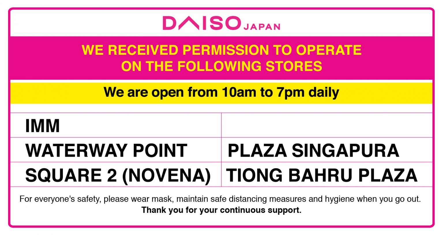 All Daiso Outlets To Remain Closed During 'Circuit Breaker' Period