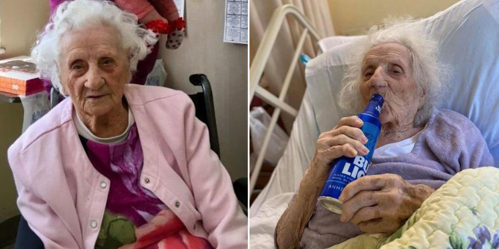 103-Year-Old Covid-19 Patient Celebrates By Drinking Beer After 3-Week ...