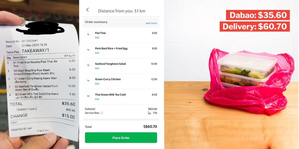 Food Delivery Can Cost Almost Twice Of Dabao Prices, Consider Takeaway ...