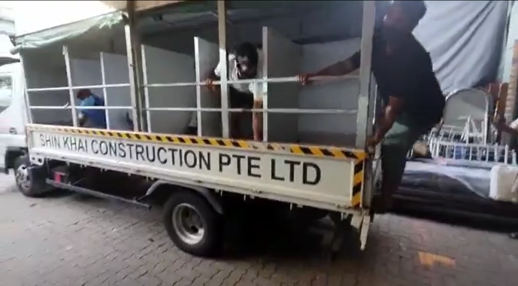 Lorry Featuring Safe Distancing Partitions For Workers Draws Mixed ...