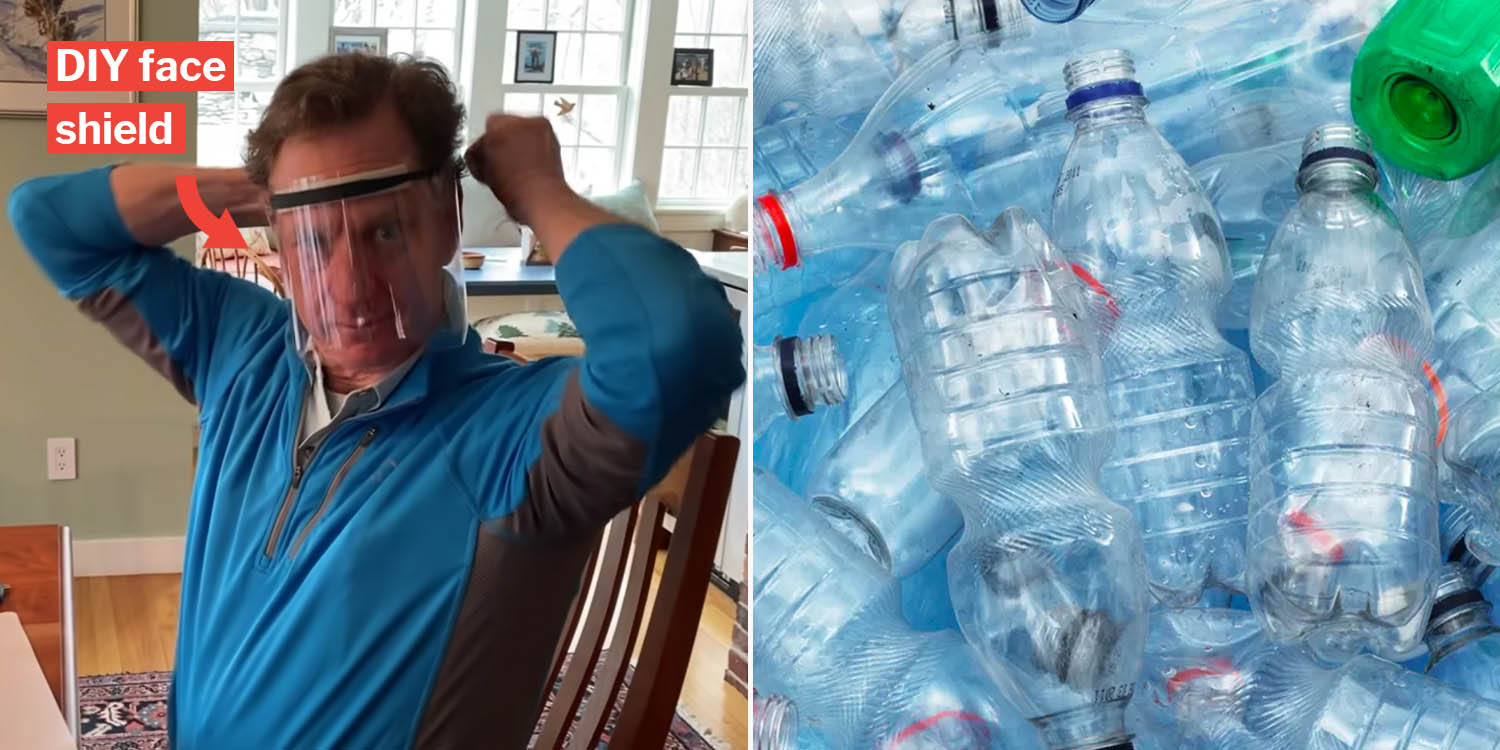 Man Makes DIY Face Shield From 1.5L Plastic Bottle, Process Only Took 2 ...