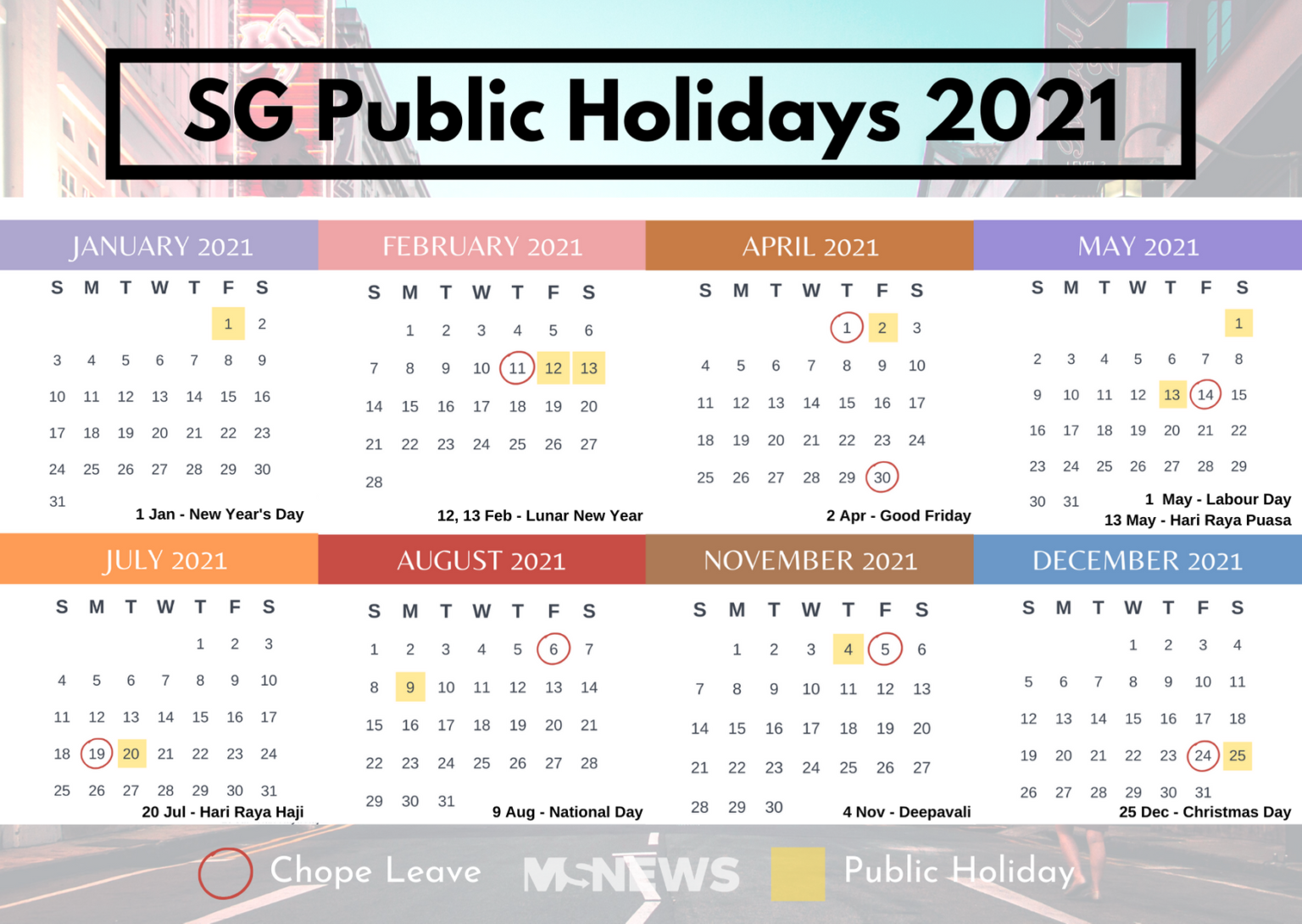 S'pore Public Holidays 2021 Will Give You 9 Long Weekends With 8 Days ...