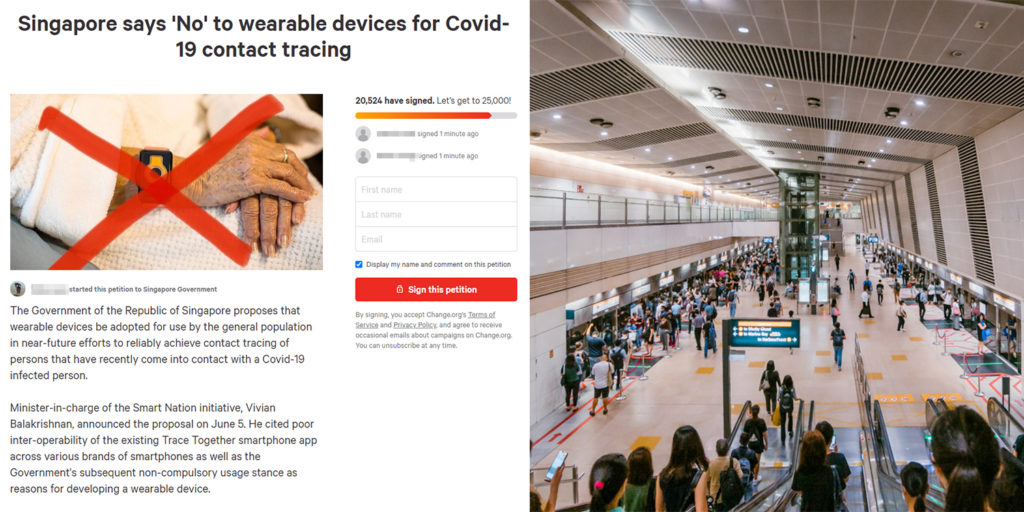 S'pore Petition Against Contact Tracing Device Gains Traction, Netizens ...