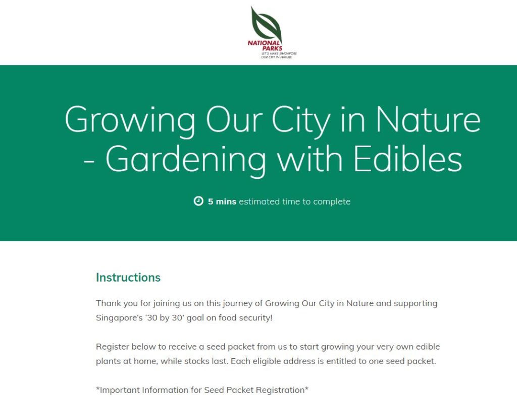 Free Seeds From NParks Will Allow S'poreans To Grow Kangkong & Tomatoes ...