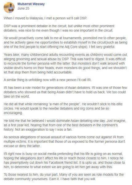 Imran Rahim Denies Sexual Misconduct Claims, Says He Doesn't Know Charles Yeo