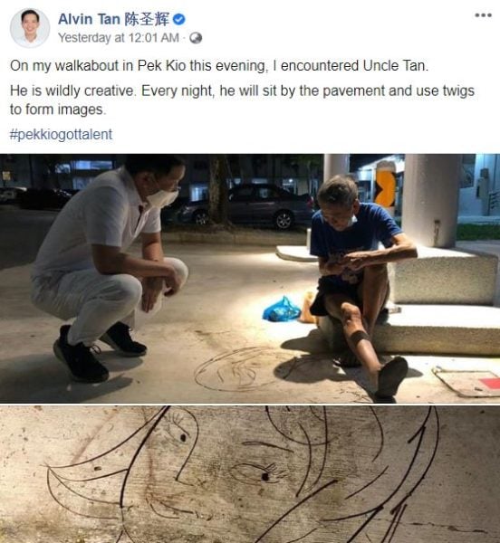 Uncle Makes Twig Portrait Of Lady In Pek Kio, PAP Alvin Tan Shares His ...