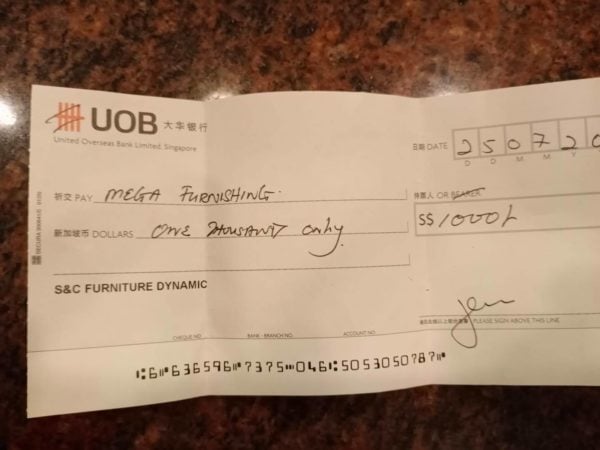 Honest Soul Finds $1,000 UOB Cheque, Returns It To Newton Hotel Desk ...