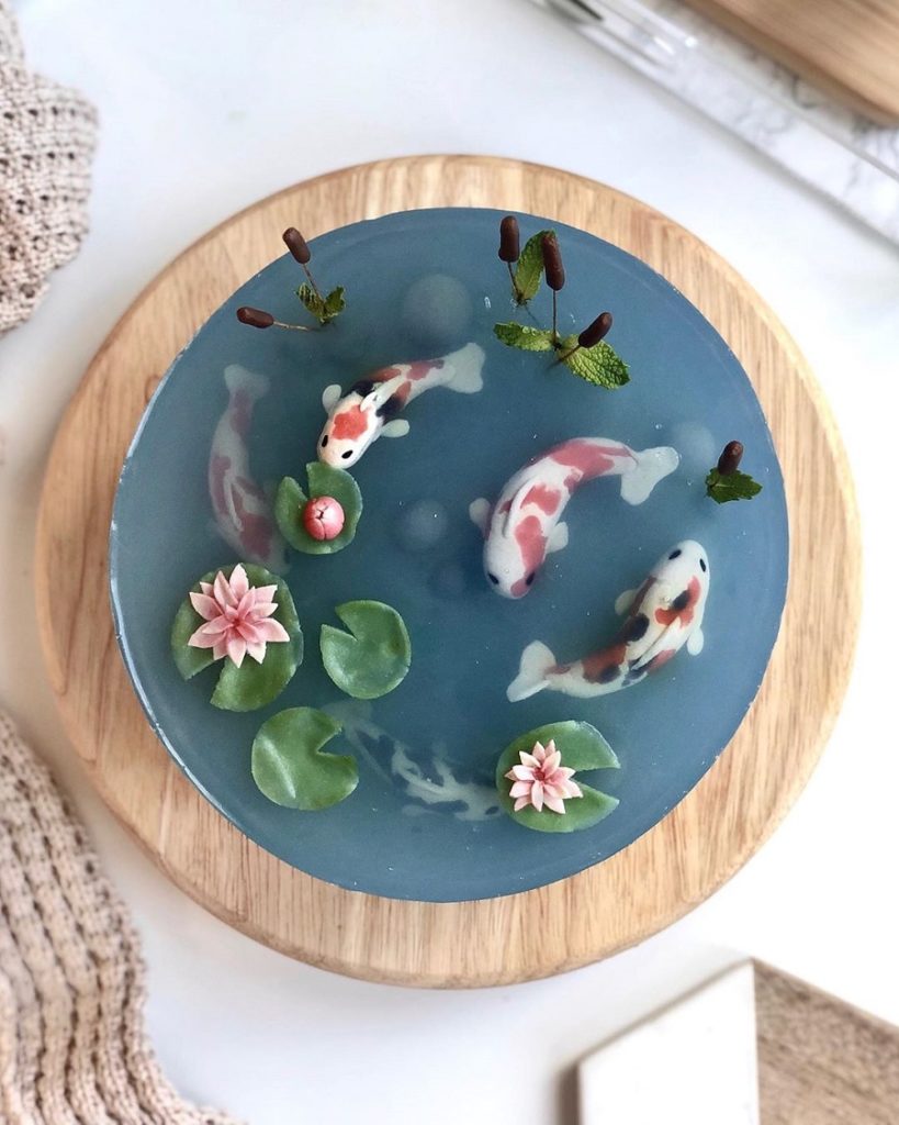 This Koi Pond Cake Looks So Pretty, We Might Have To Keep Otters Away