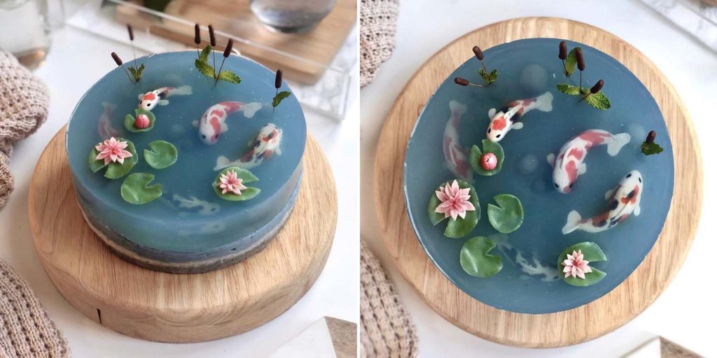 This Koi Pond Cake Looks So Pretty, We Might Have To Keep Otters Away