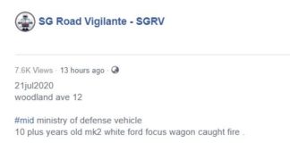 MINDEF Vehicle Bursts Into Flames At Woodlands, 1 Person Brought To ...