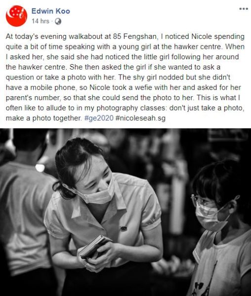 Nicole Seah Takes Wefie With Shy Girl, Sends Photo To Parents As She ...