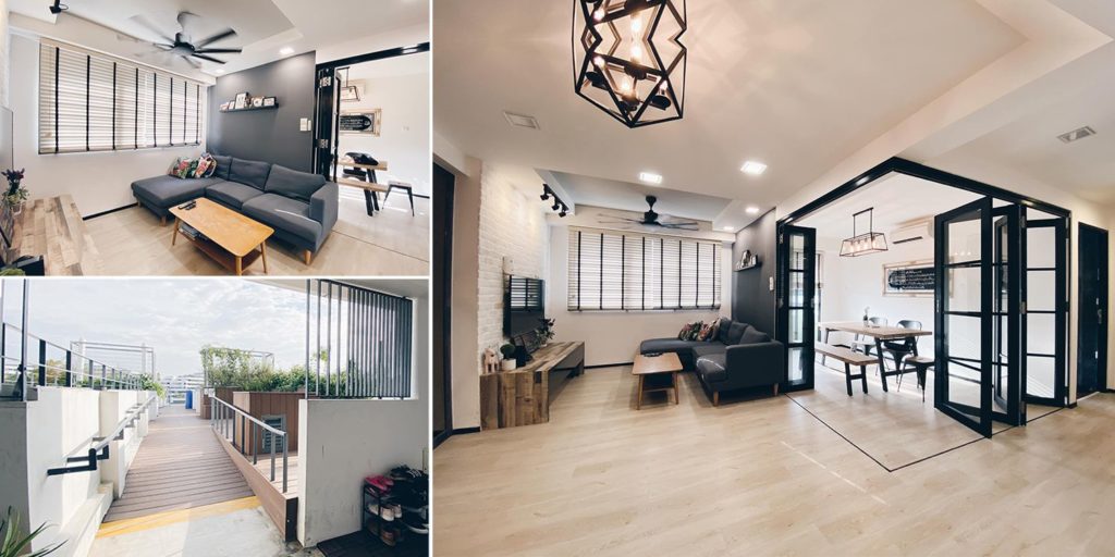 This Punggol HDB Flat Has A Rooftop Garden Deck & Sleek Modular Dining Nook