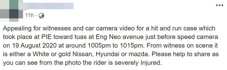 GrabFood Rider Injured In PIE Hit & Run, Netizens Urgently Appeal For ...