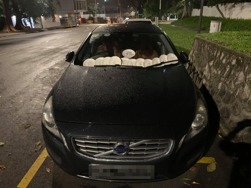 Volvo Parks Outside Parking Lot, Someone Leaves Explicit Message On 12 ...