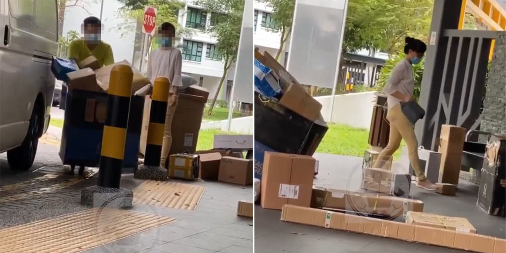 2 People Toss Packages In Sengkang Lobby, Netizens Think They Should Be ...