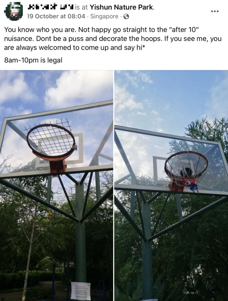 Yishun Park Basketball Hoops Blocked By Grills, Town Council Says It's ...