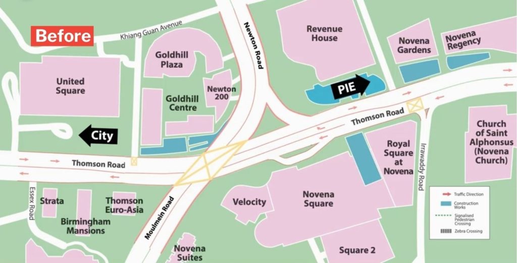 Novena Traffic Junction Splits Into 2 From 18 Oct, Underpasses To Close ...
