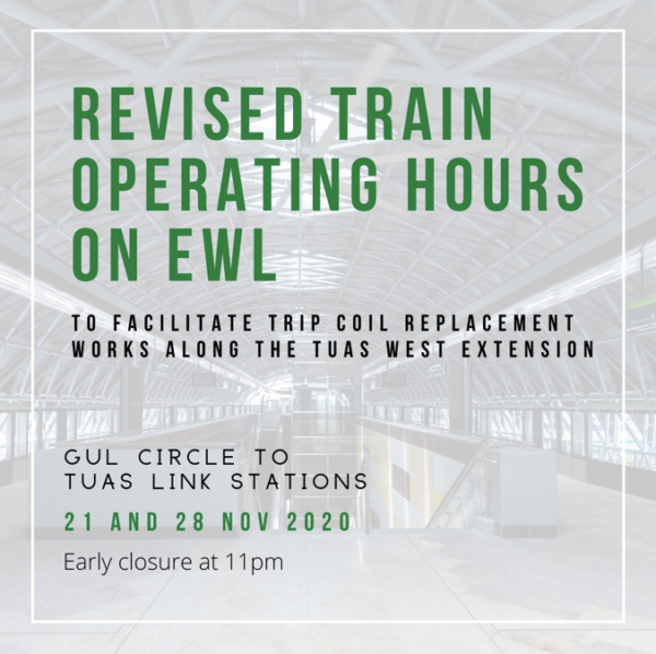 4 East-West Line MRT Stations To Close Early On 21 & 28 Nov, Commuters ...