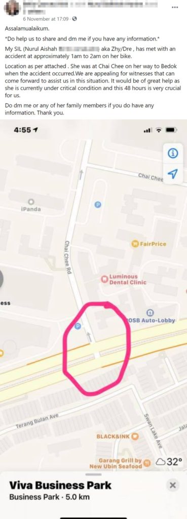 Motorcyclist In Critical Condition After Chai Chee Accident, Family ...