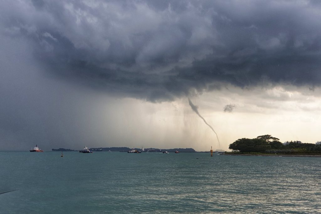 Waterspout Forms Off S'pore's South Coast Right Before Shower On 6 Dec