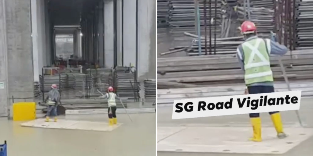 Workers Create Makeshift Sampan To Get Around Flooded Worksite 'Cause ...