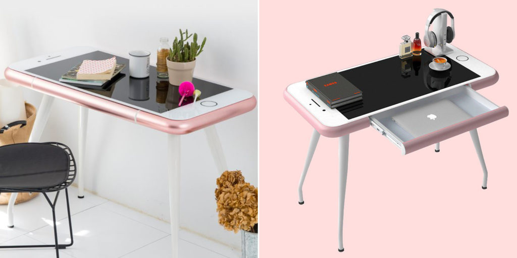 This iPhone Desk With A SIM Card Slot Drawer Has Enough Storage Space ...