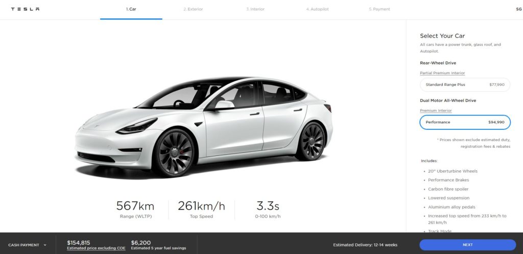 Tesla S'pore Website Goes Live On 9 Feb, Model 3 Now Available For Sale