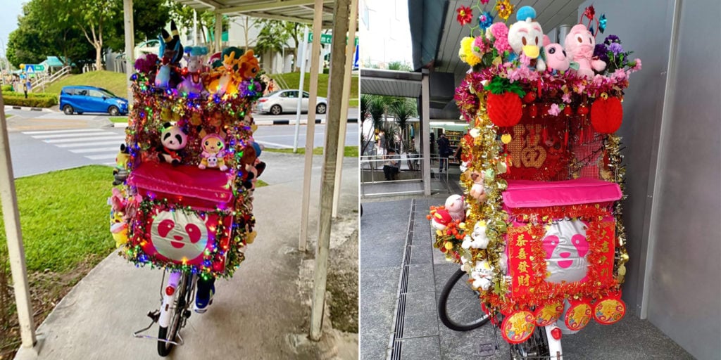 Foodpanda Rider In Clementi Zhngs Bicycle With Plushies & Lights ...