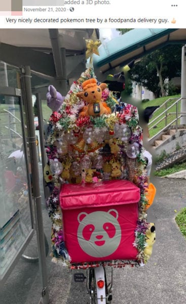 Foodpanda Rider In Clementi Zhngs Bicycle With Plushies & Lights ...