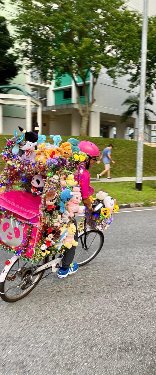Foodpanda Rider In Clementi Zhngs Bicycle With Plushies & Lights ...