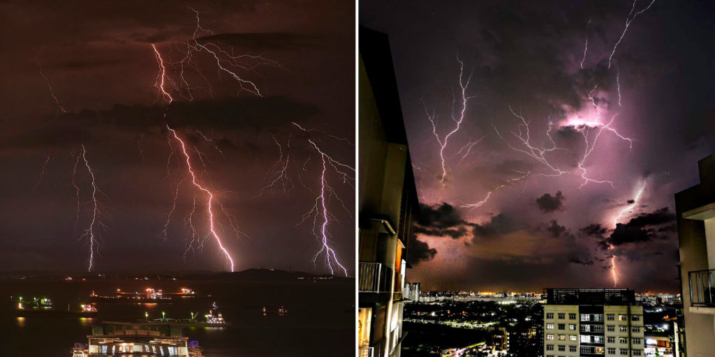 Lightning Rips Through S'pore Night Sky, Striking Shots Rain On Social ...