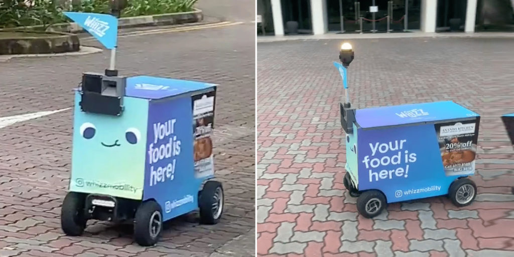 Delivery Rider Challenges Cute NTU Foodbot To A 'Fight' For His Rice ...