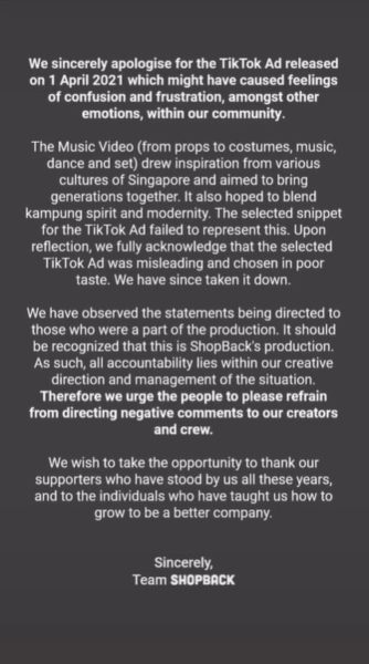 ShopBack TikTok Ad Gets Flak For 'Cultural Misappropriation', Company Apologises