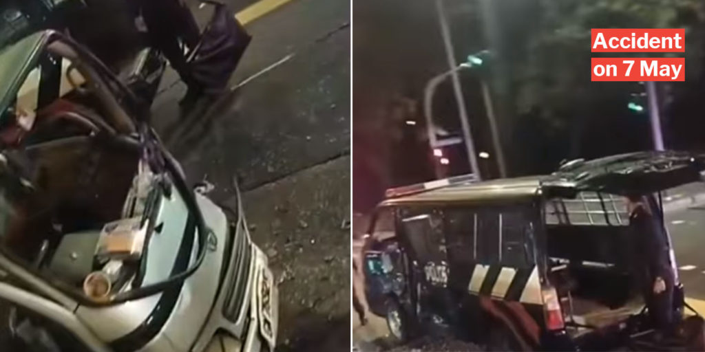 Police Van & Lorry Collide At Jurong, 17 Men Taken To NUH With Minor ...