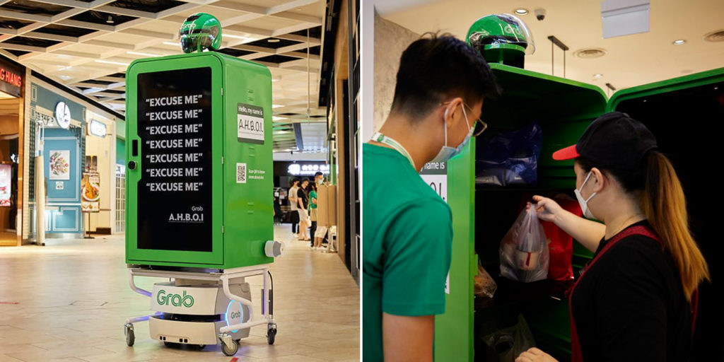 Grab Robot Runner In Action At PLQ, Can Send Over 350 Orders To Riders
